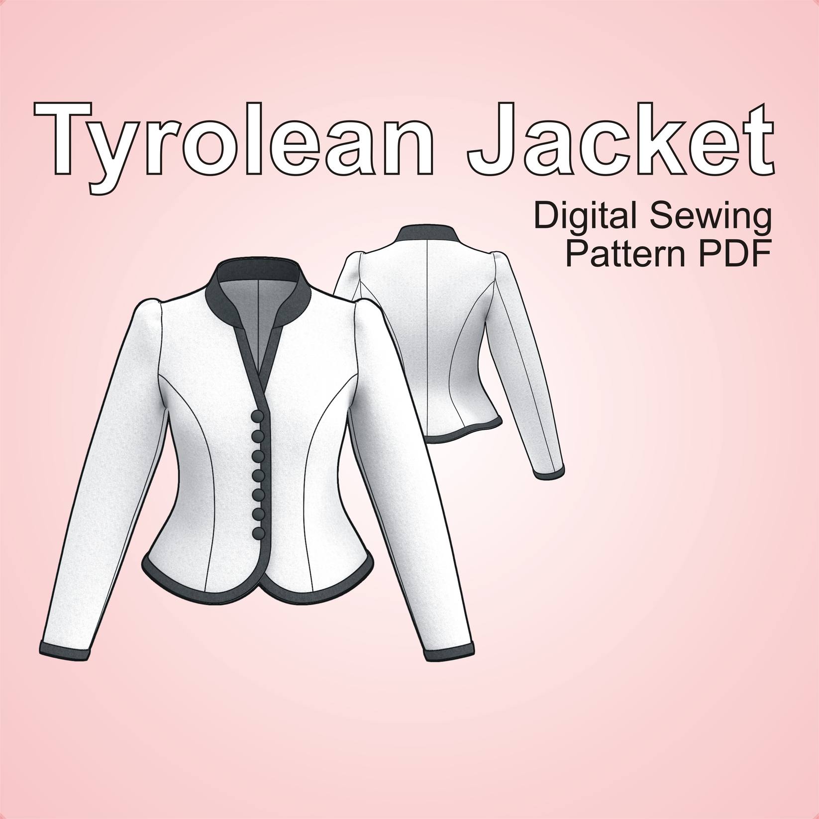 Tyrolean Folklore Jacket Sewing Pattern PDF – mascultory