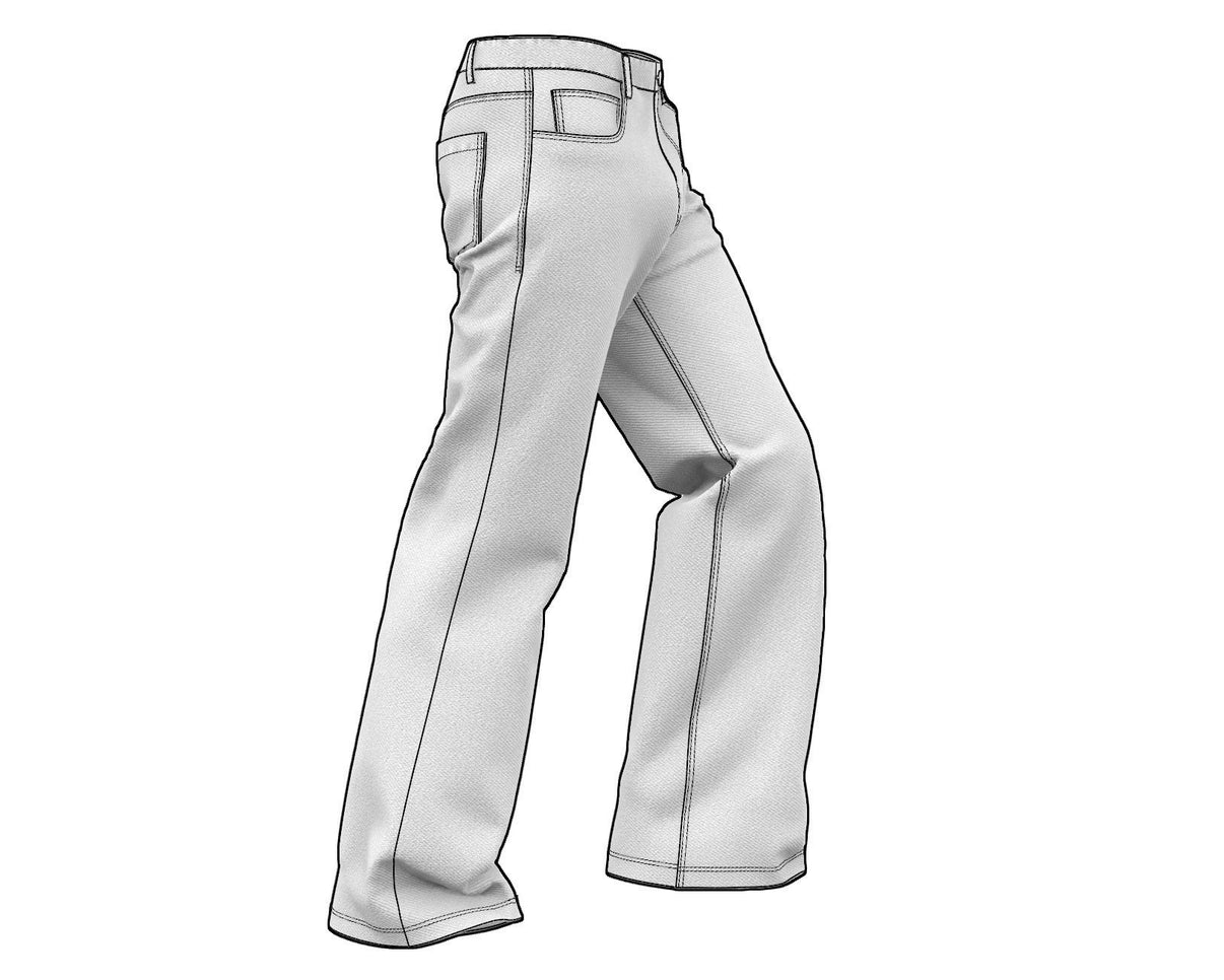 Flared Jeans / Bootcut Pants Sewing Pattern PDF for men – mascultory