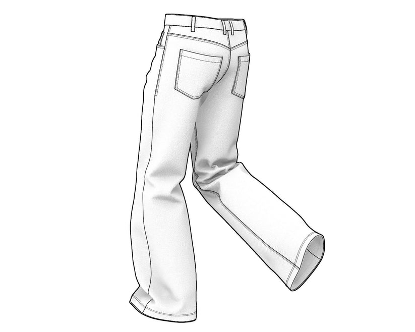 Flared Jeans / Bootcut Pants Sewing Pattern PDF for men – mascultory